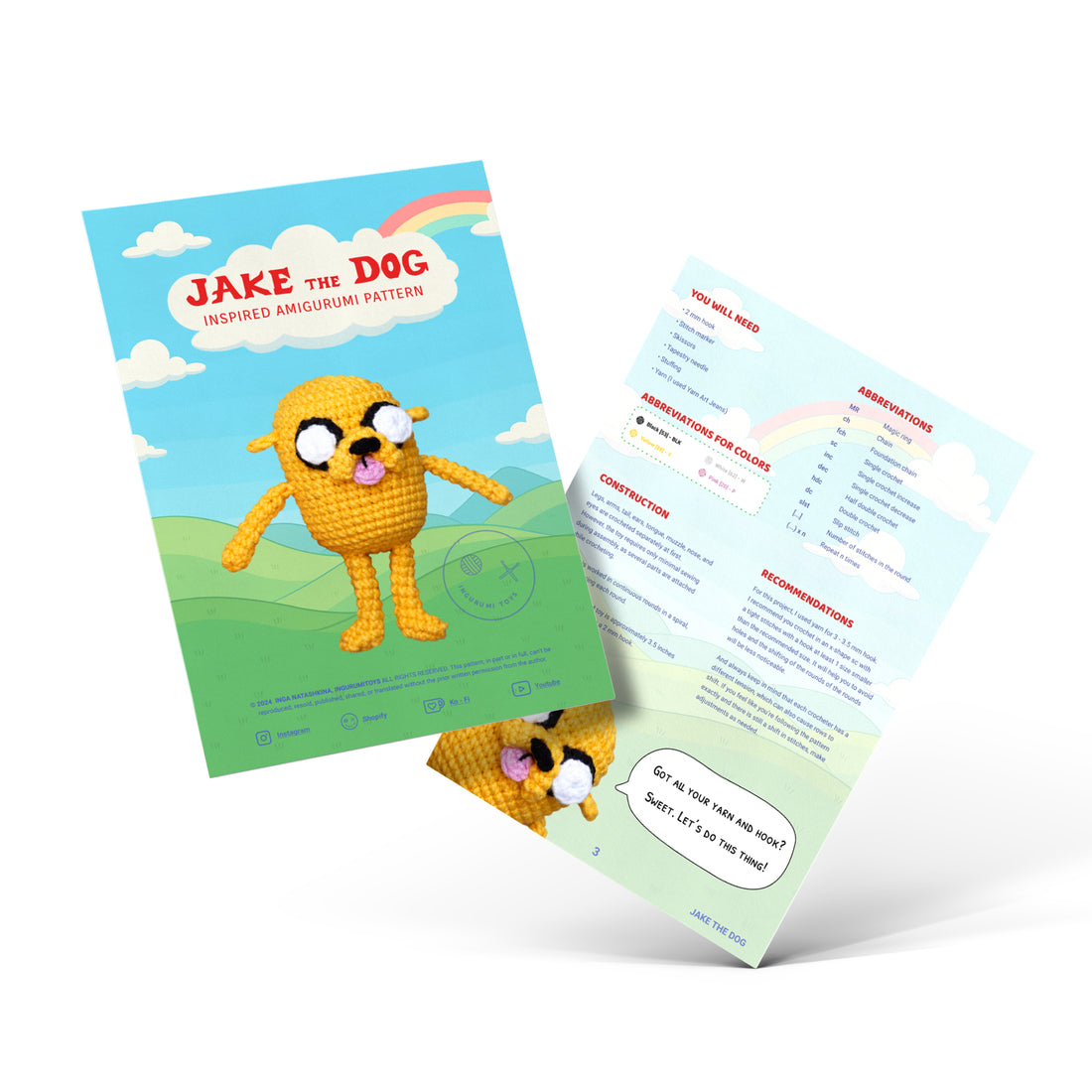 FREE Crochet Amigurumi Toy Pattern Jake The Dog, Adventure Time Inspir ...